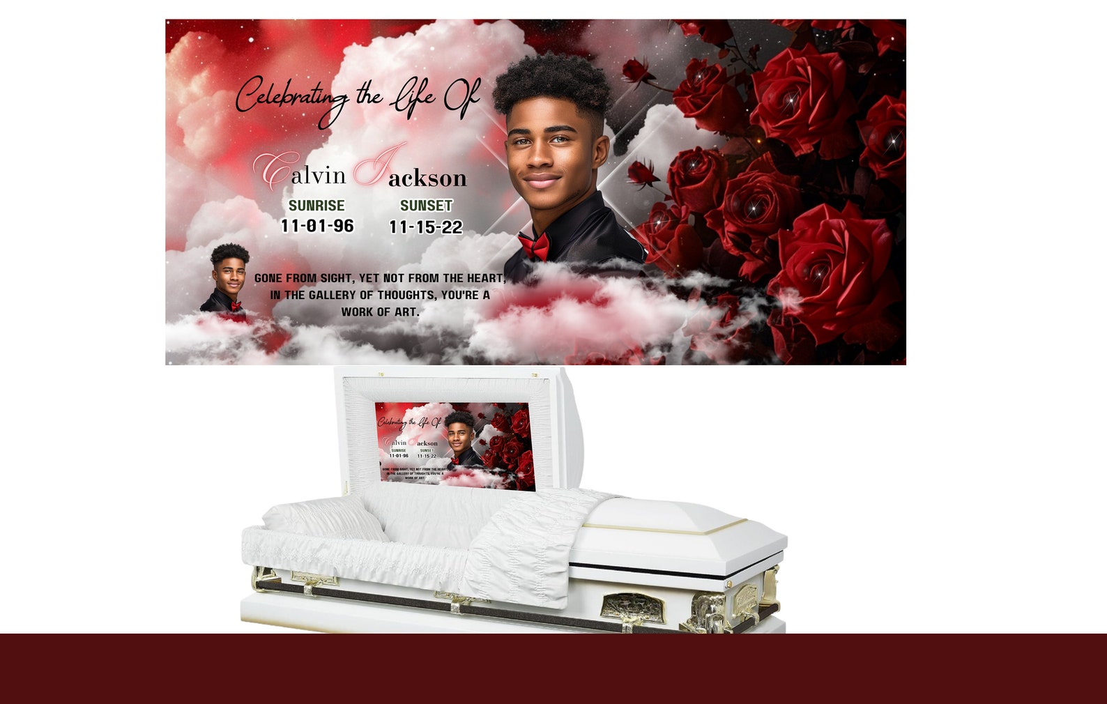 Digital Casket Panel Design Template, Memorial Casket Panel Template ...