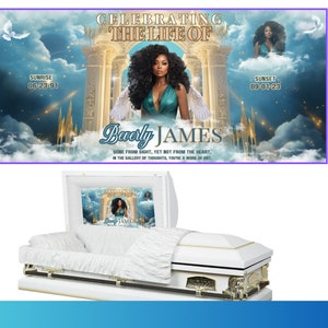 Casket Panel Design Template, Memorial Casket Panel Template, Canva RIP ...