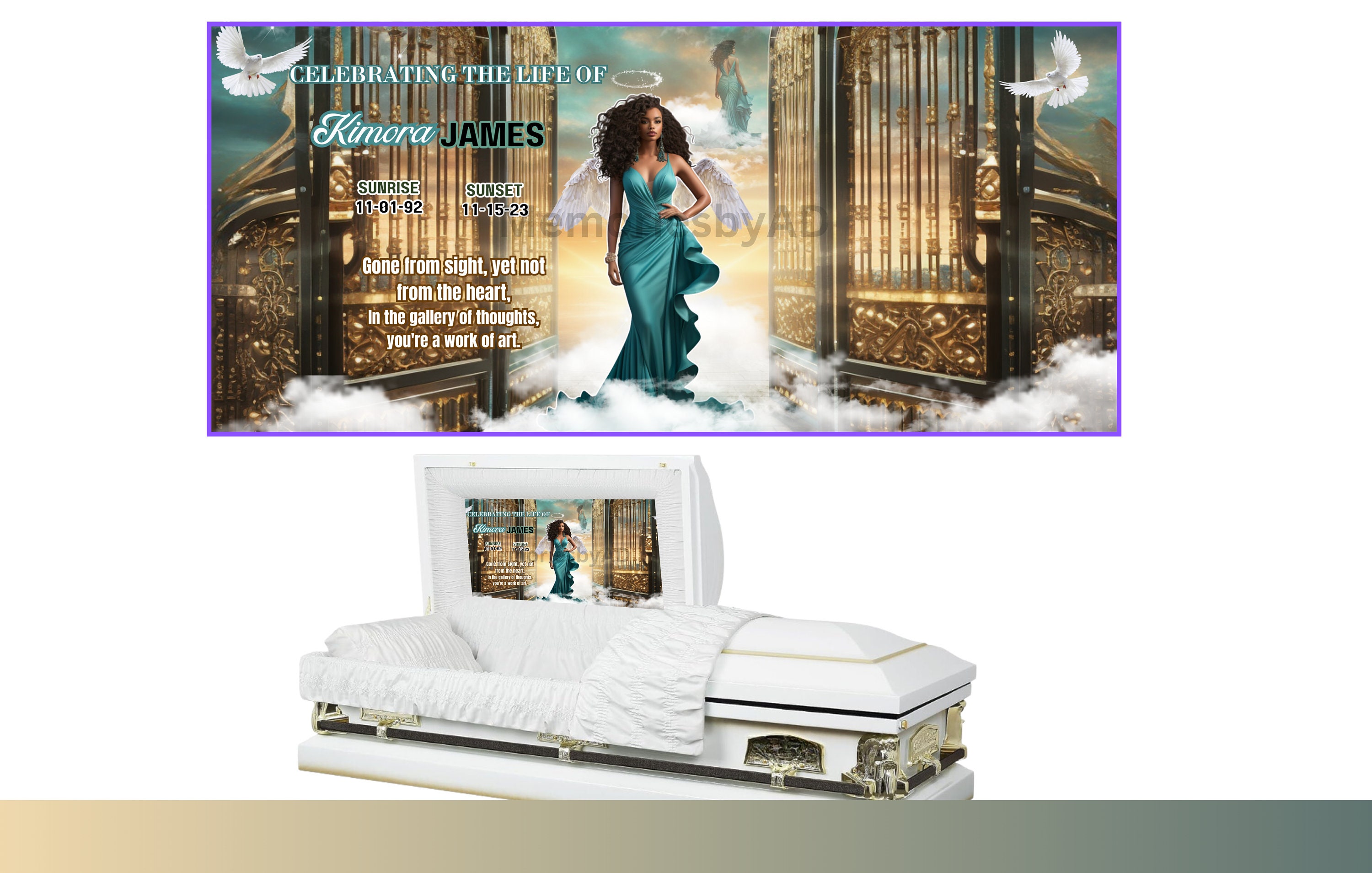 Memorial Casket Panel Template, Casket Panel Design Template, Canva RIP ...