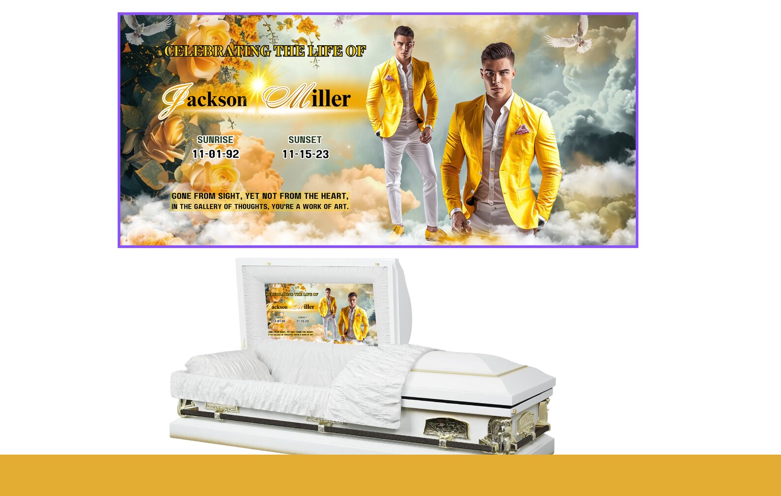 Casket Panel Design Template, Memorial Casket Panel Template, Canva RIP ...