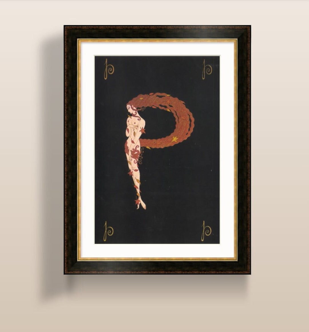 The Letter P 1924 French Art Deco Illustration Letter Design Vintage ...