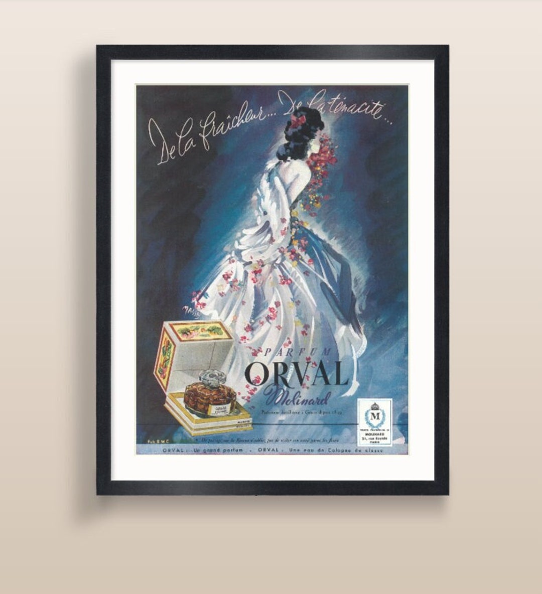 Woman Molinard Perfume Advertising 1947 | Woman Illustration | French ...