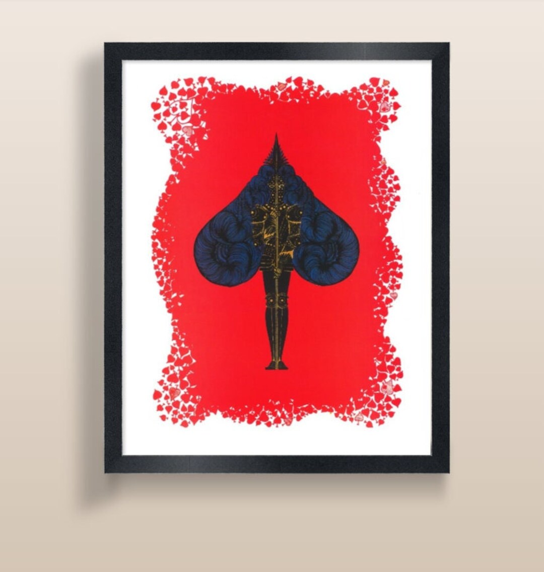 The Ace of Spades 1974 | French Art Deco Illustration | Card Suit ...