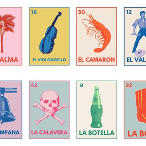 Mexican La Loteria Art Prints: Modern Wall Decor (digital Download Set ...