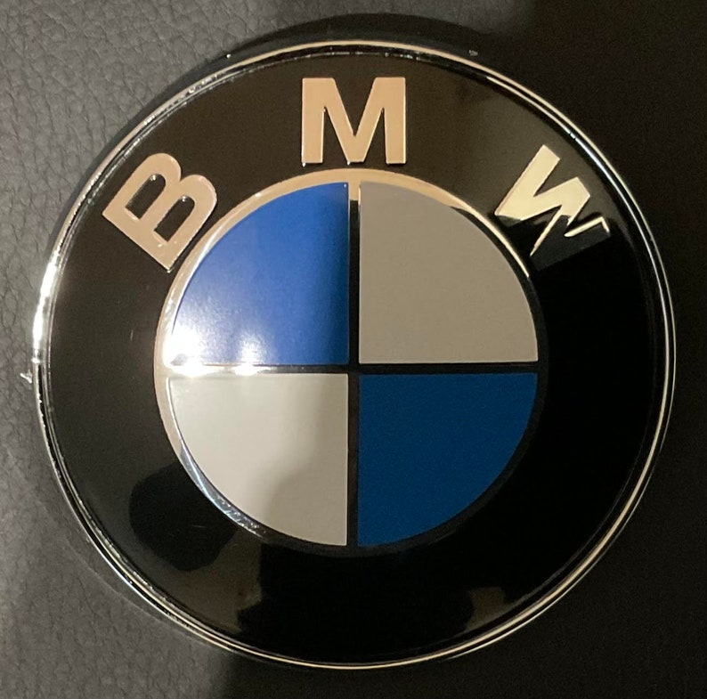 BMW 82mm 74mm Bonnet Hood Trunk Rear Round Emblem Badge Blue White ...