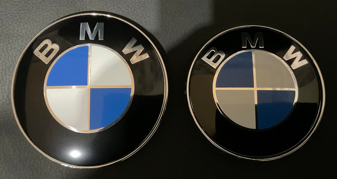BMW 82mm 74mm Bonnet Hood Trunk Rear Round Emblem Badge Blue White ...