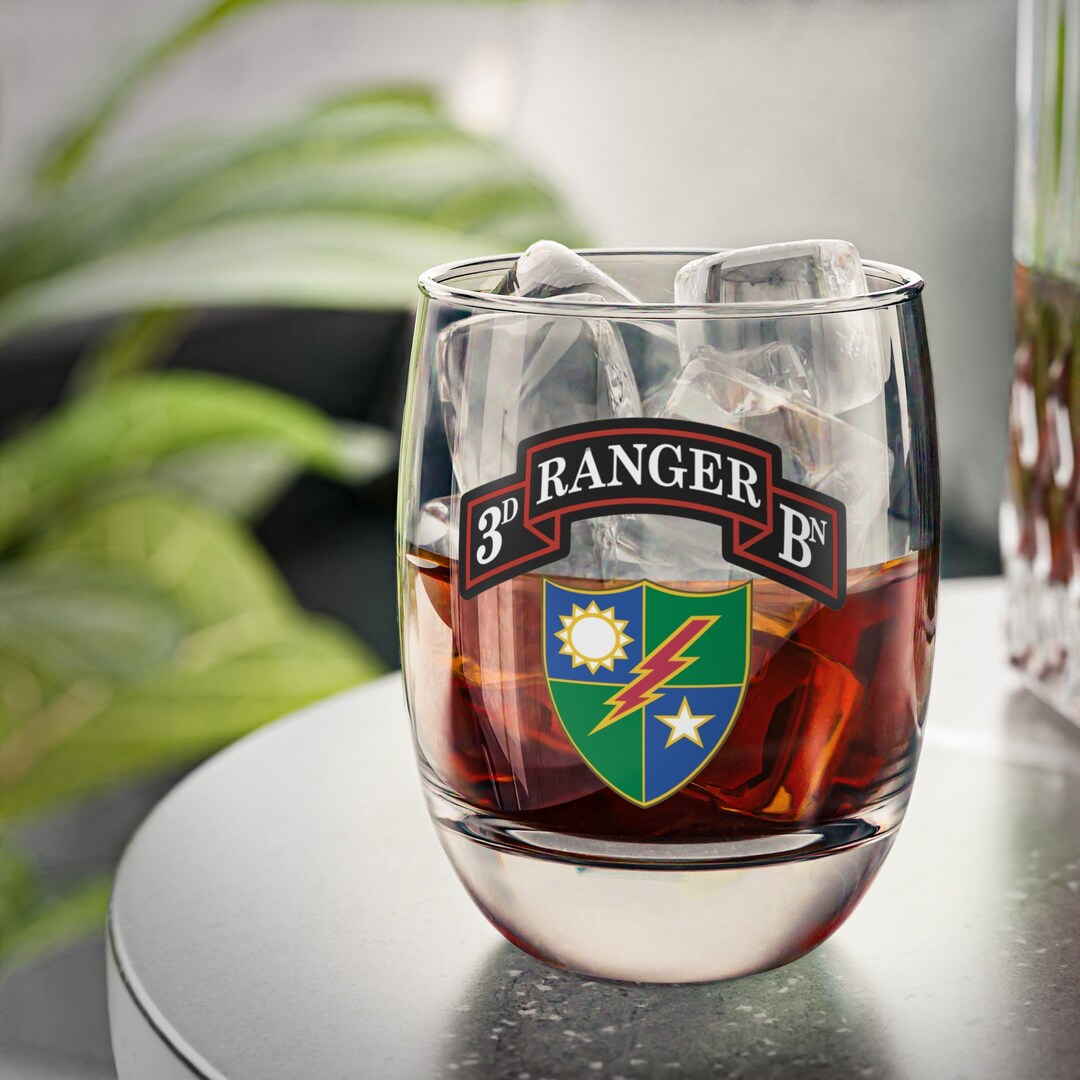 3rd Ranger Battalion, Military Whiskey Glass, Bar Glass, Glass ...