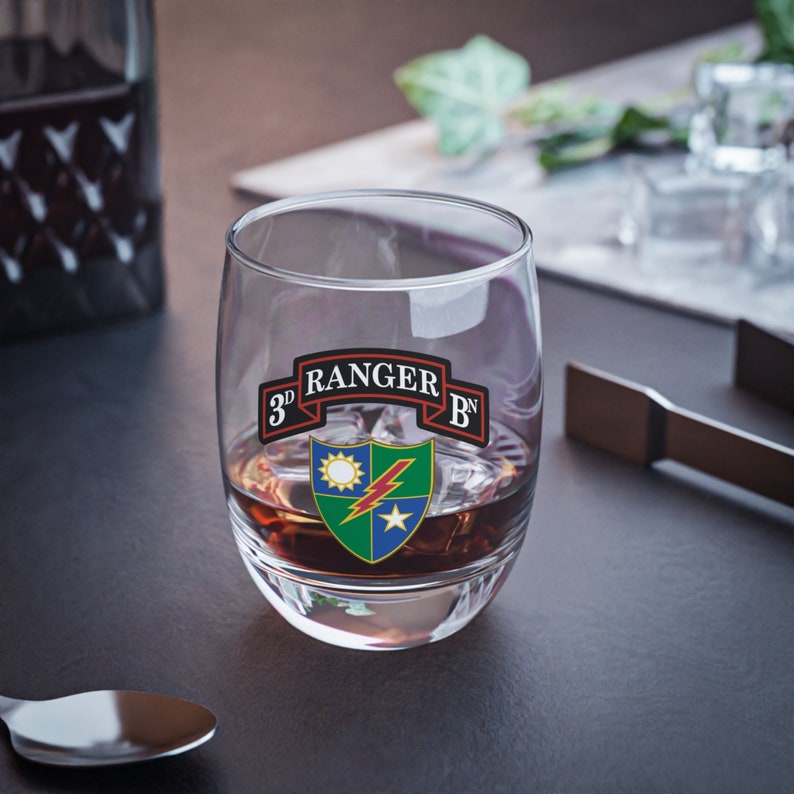 3rd Ranger Battalion, Military Whiskey Glass, Bar Glass, Glass ...