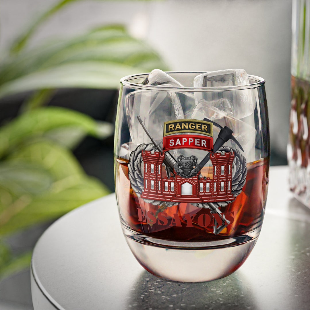 Engineer Sapper, Military Whiskey Glass, Bar Glass, Glass, Bartender ...