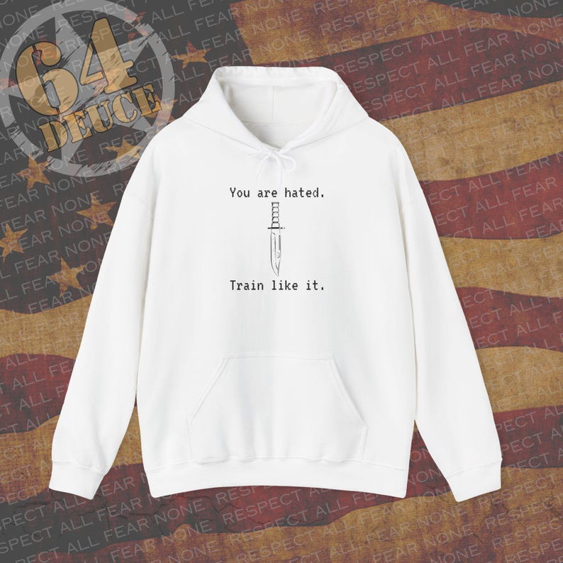 You Are Hated Train Like It Knife Graphic Hoodie | Motivational Workout ...
