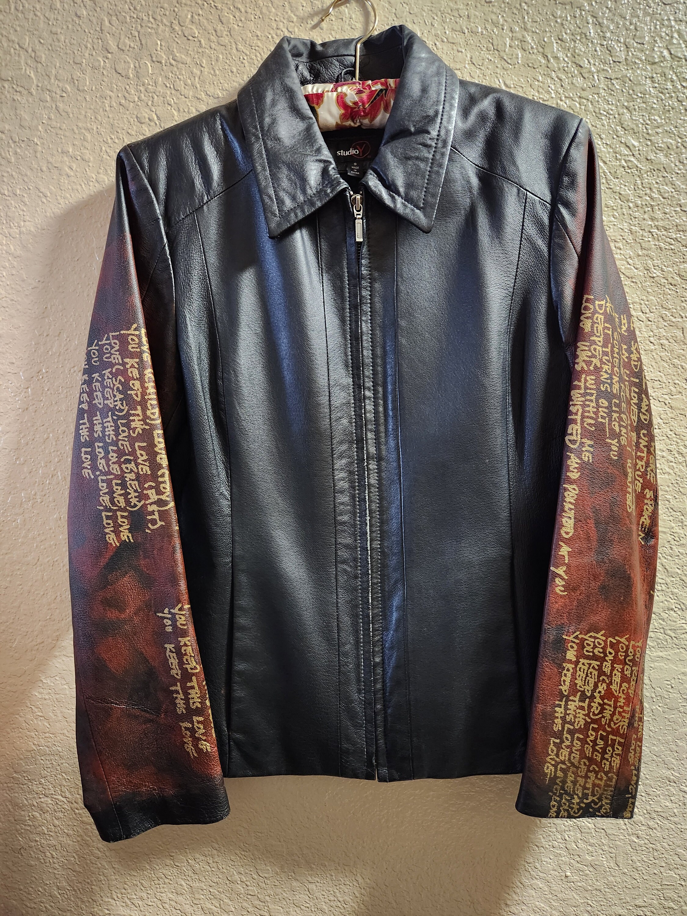 This is Love Upcycled Hand-painted and Hand-lettered Women's Leather ...