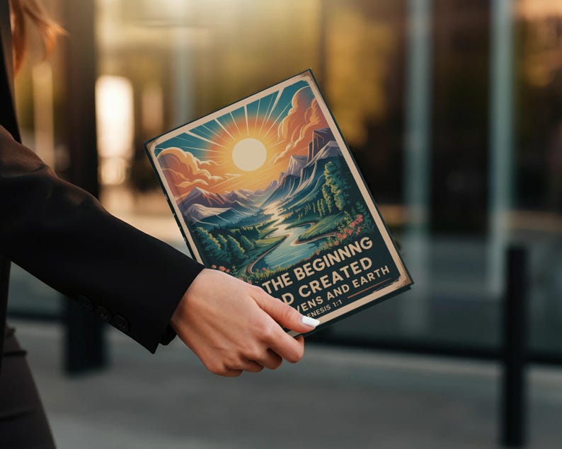 Christian Bible Verse Journal | Genesis 1:1 Scripture, Faith Reflection ...
