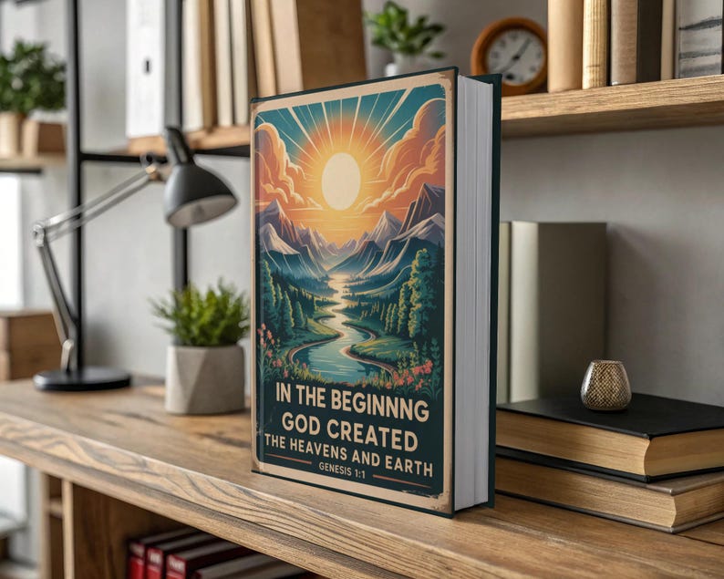 Christian Bible Verse Journal | Genesis 1:1 Scripture, Faith Reflection ...