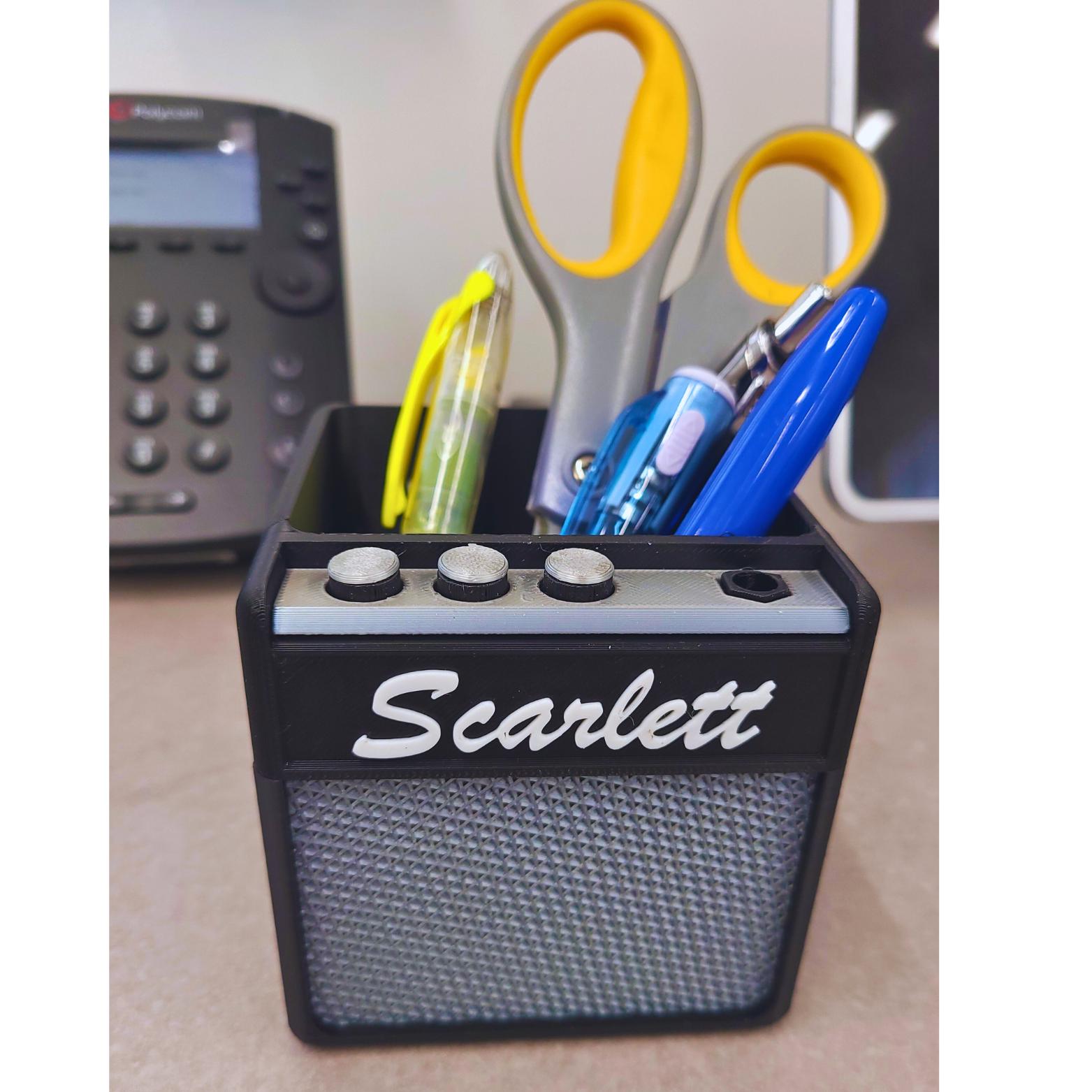 Personalized Guitar Amp Desk Caddy – Custom Pen Organizer for Musicians ...