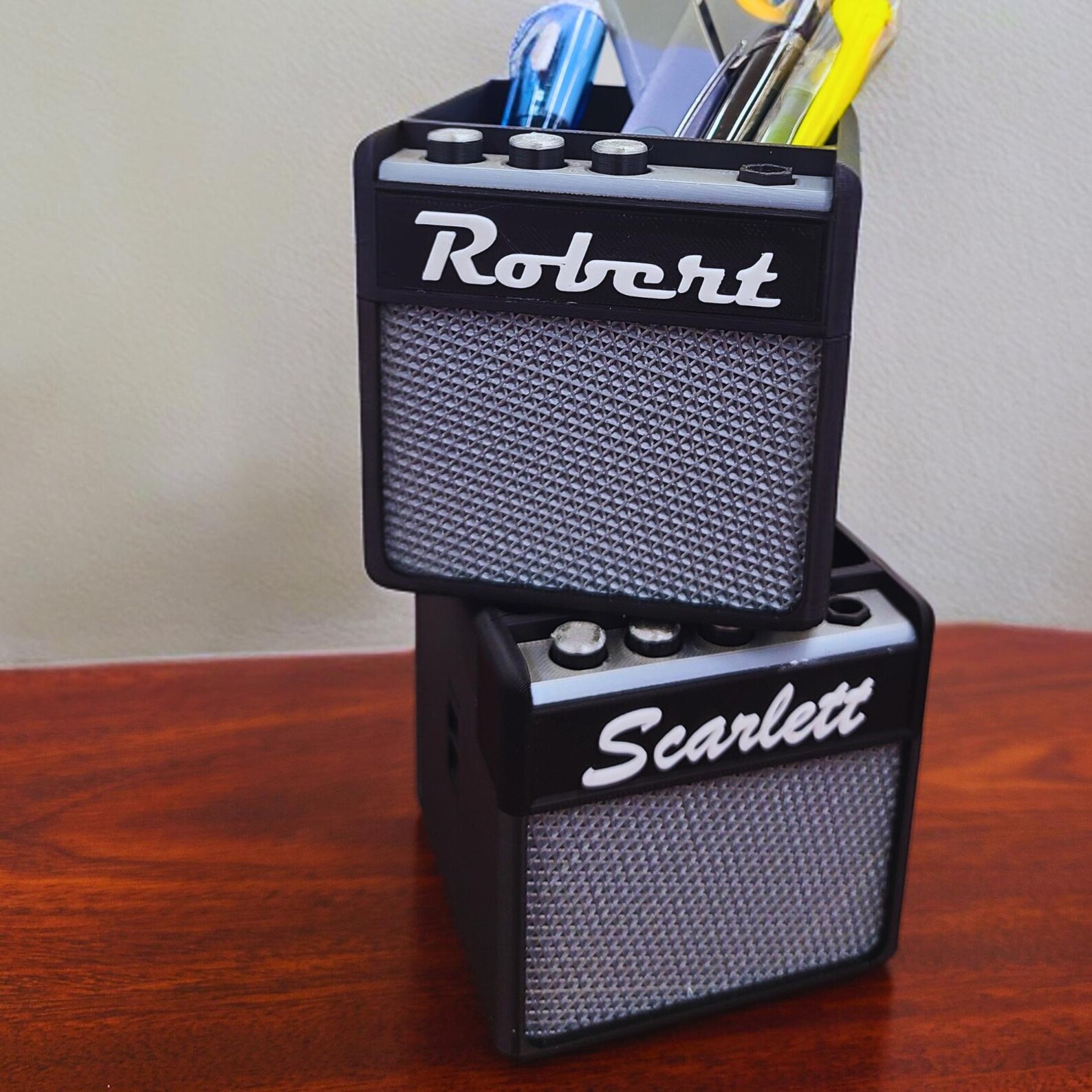 Personalized Guitar Amp Desk Caddy – Custom Pen Organizer for Musicians ...