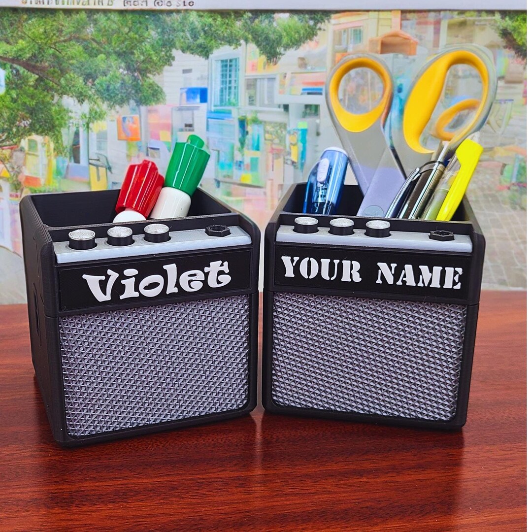 Personalized Guitar Amp Desk Caddy – Custom Pen Organizer for Musicians ...