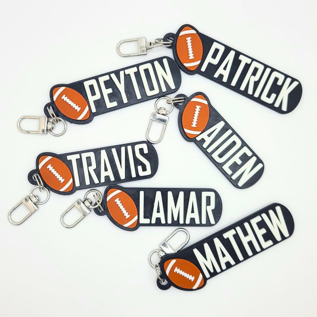 Personalized Football Bag Tag: 3D Printed PLA, Sports Team Gift - TEAM ...