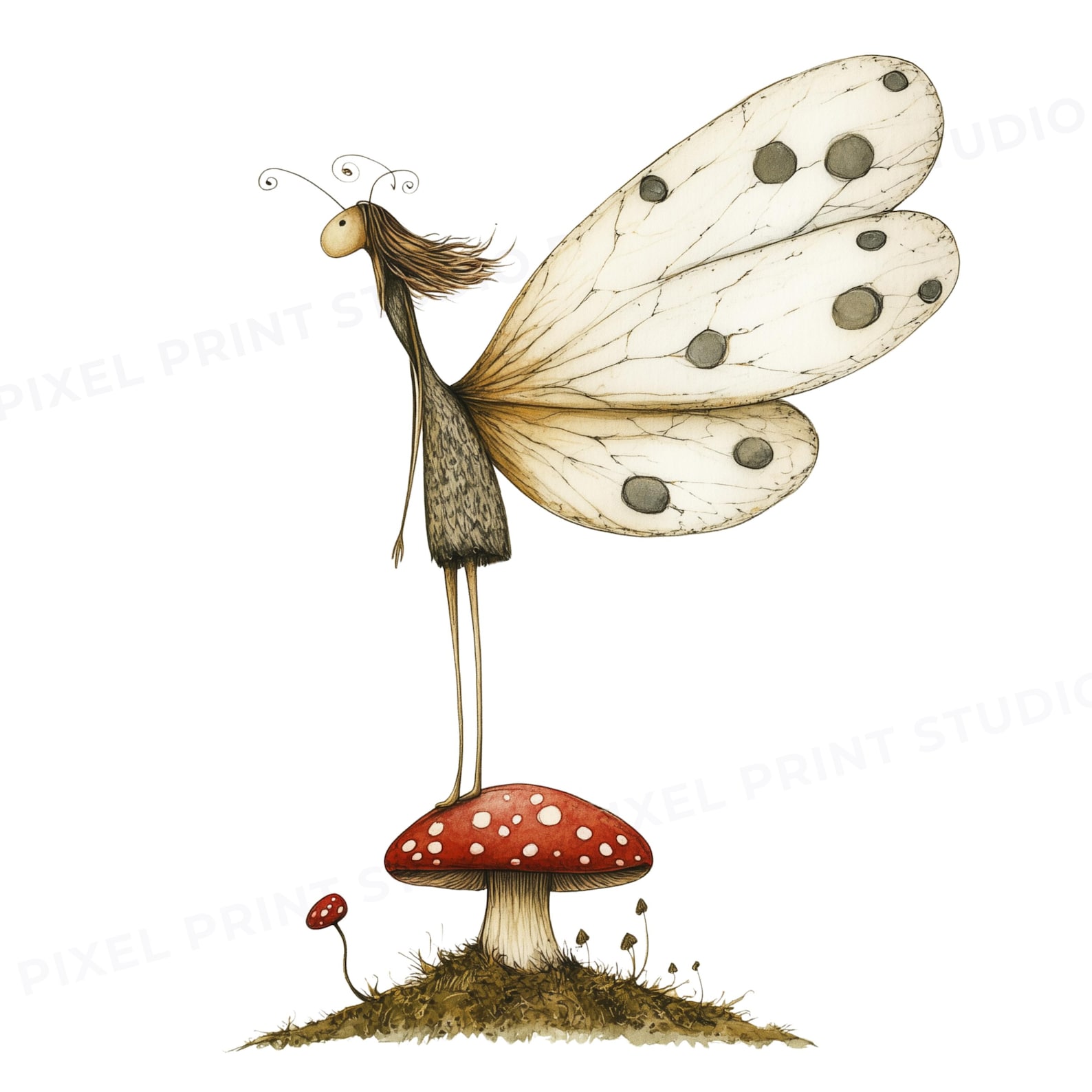 Woodland Fairies Clipart - 25 Digitally Drawn Whimsical Fairy ...