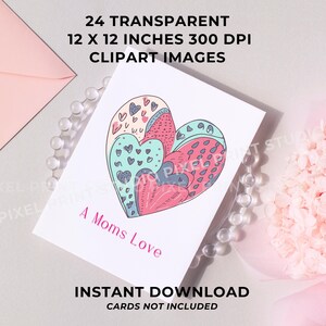 Whimsical Heart Clipart - 24 Digitally Drawn Heart Illustrations for ...