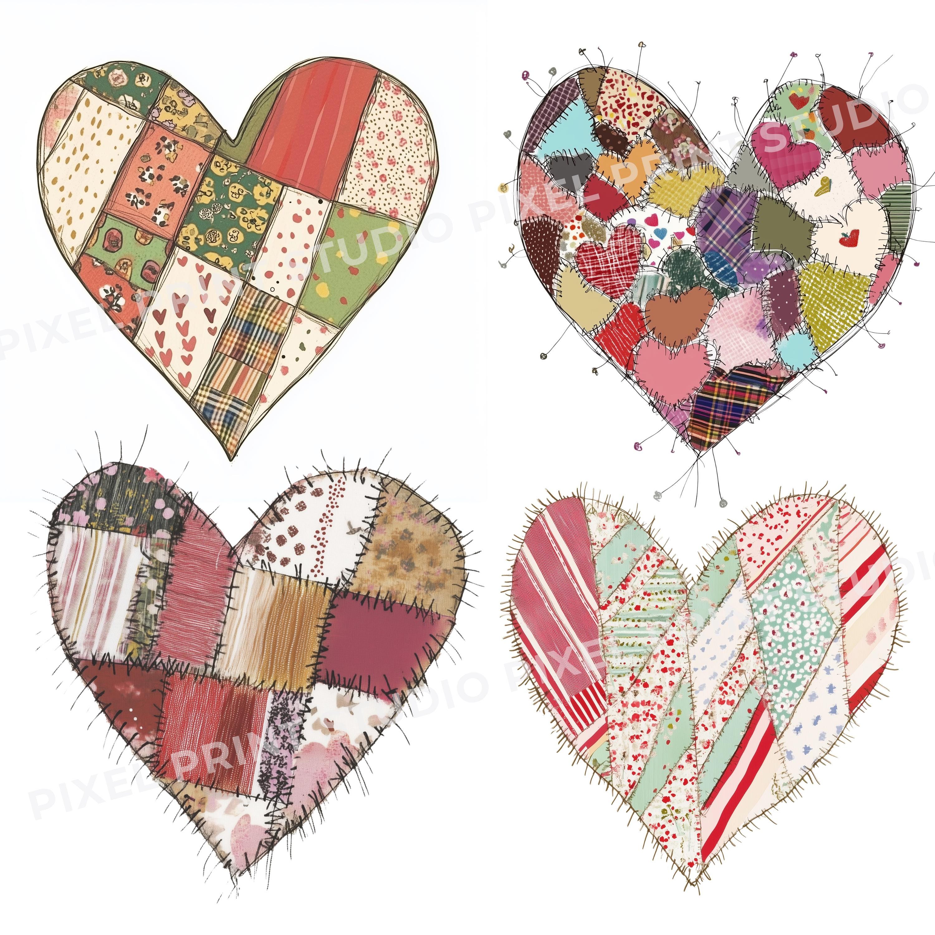 Whimsical Heart Clipart - 24 Digitally Drawn Heart Illustrations for ...