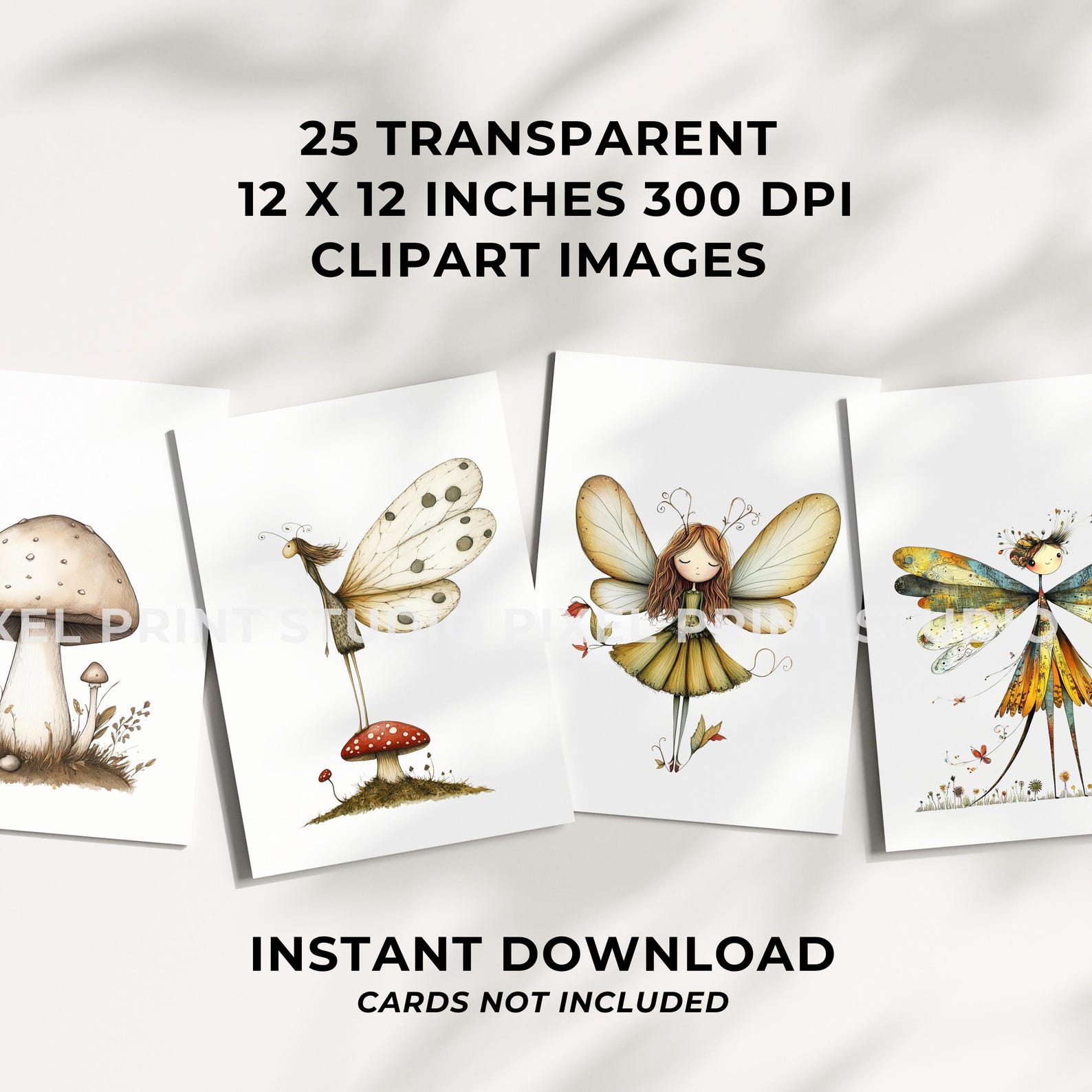 Woodland Fairies Clipart - 25 Digitally Drawn Whimsical Fairy ...