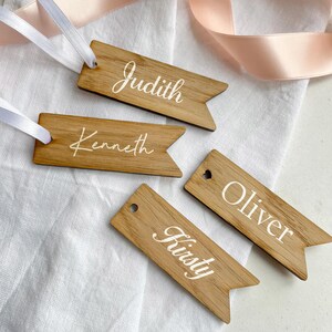 Wooden Place Setting Name Tag Wedding Table White | Pennant Flag ...