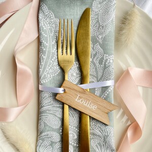 Wooden Place Setting Name Tag Wedding Table White | Pennant Flag ...