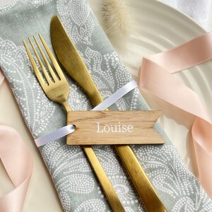 Wooden Place Setting Name Tag Wedding Table White Pennant Flag, Wooden ...