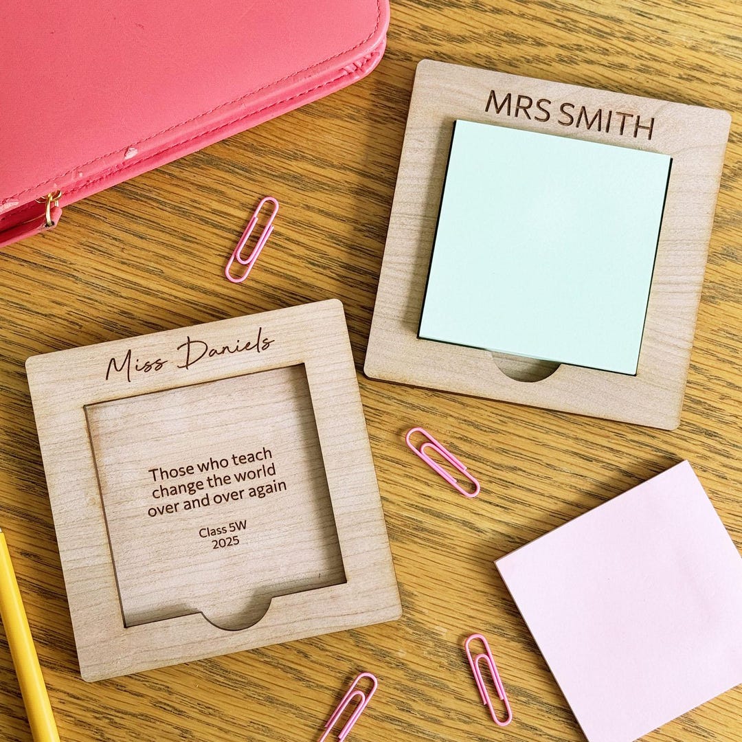 Personalised Post-it Note Holder. End of Year Teacher Thank You Gift ...