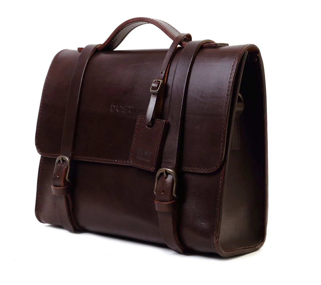 Leather Briefcase Dark Brown Mod 125 - Etsy