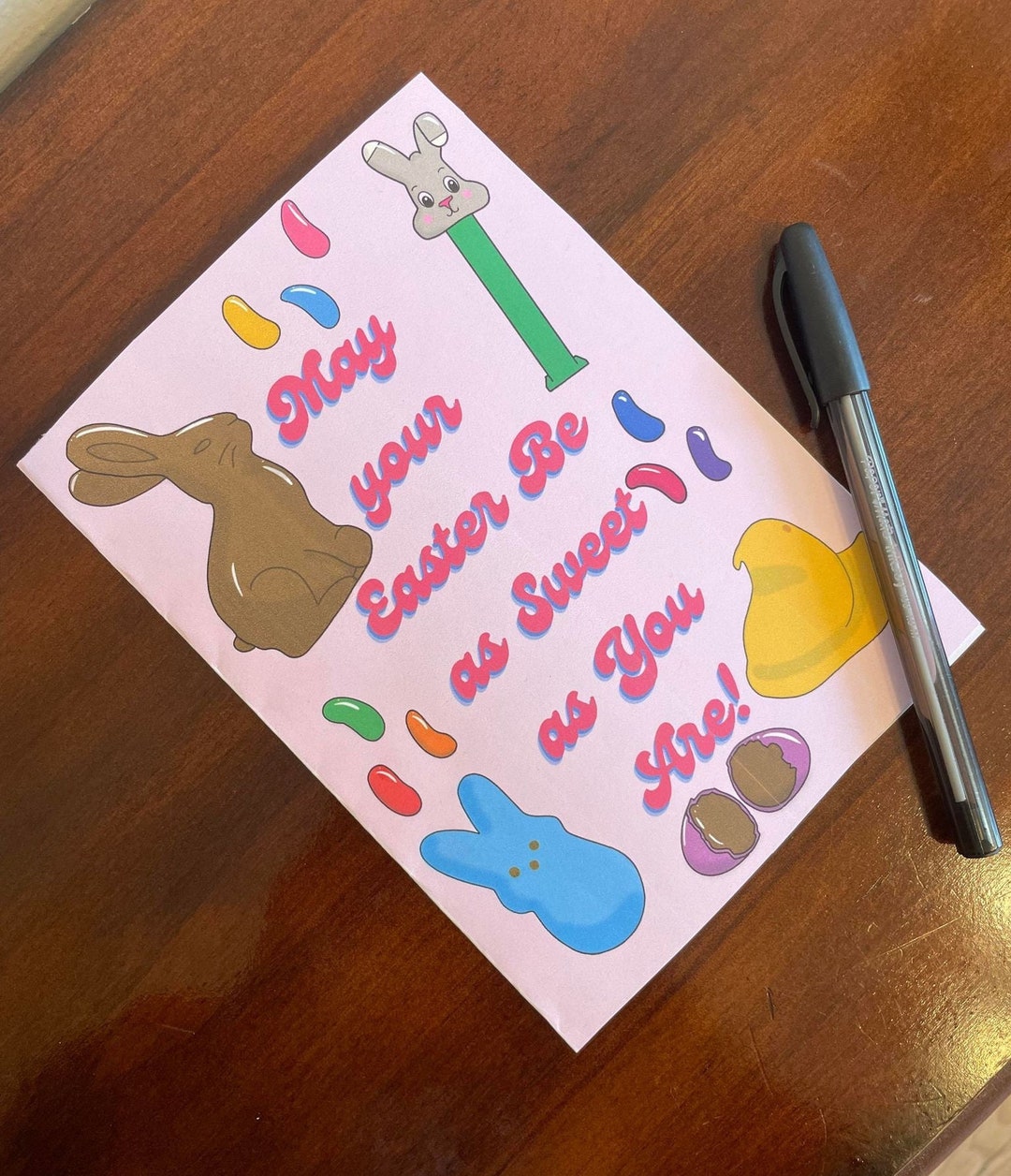 Easter Candy Printable Handmade Card - Etsy