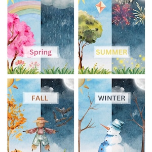 Seasons Classroom Poster - Summer Spring Winter Fall - Set of 4 ...