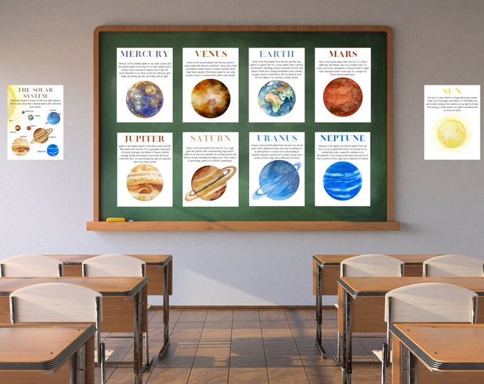 Solar System Planets Bulletin Board Pack With Night Sky Space Border ...
