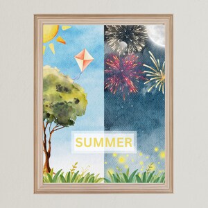 Seasons Classroom Poster - Summer Spring Winter Fall - Set of 4 ...