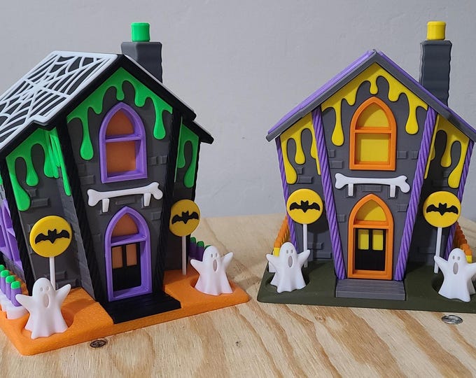 Haunted House Candy Dish Lighted Decoration - Etsy