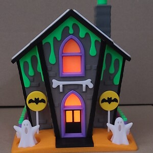 Haunted House - Candy Dish - Lighted Decoration - Etsy