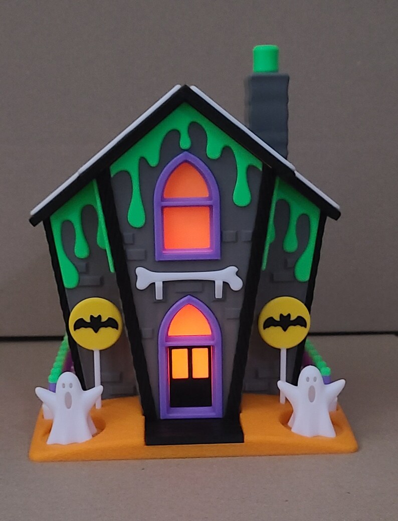 Haunted House - Candy Dish - Lighted Decoration - Etsy