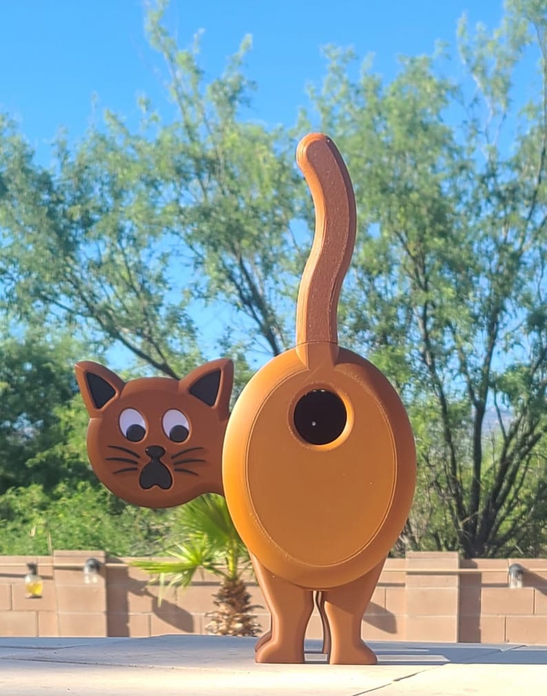 3D Printed Cat Birdhouse: Whimsical Outdoor Decor - Etsy