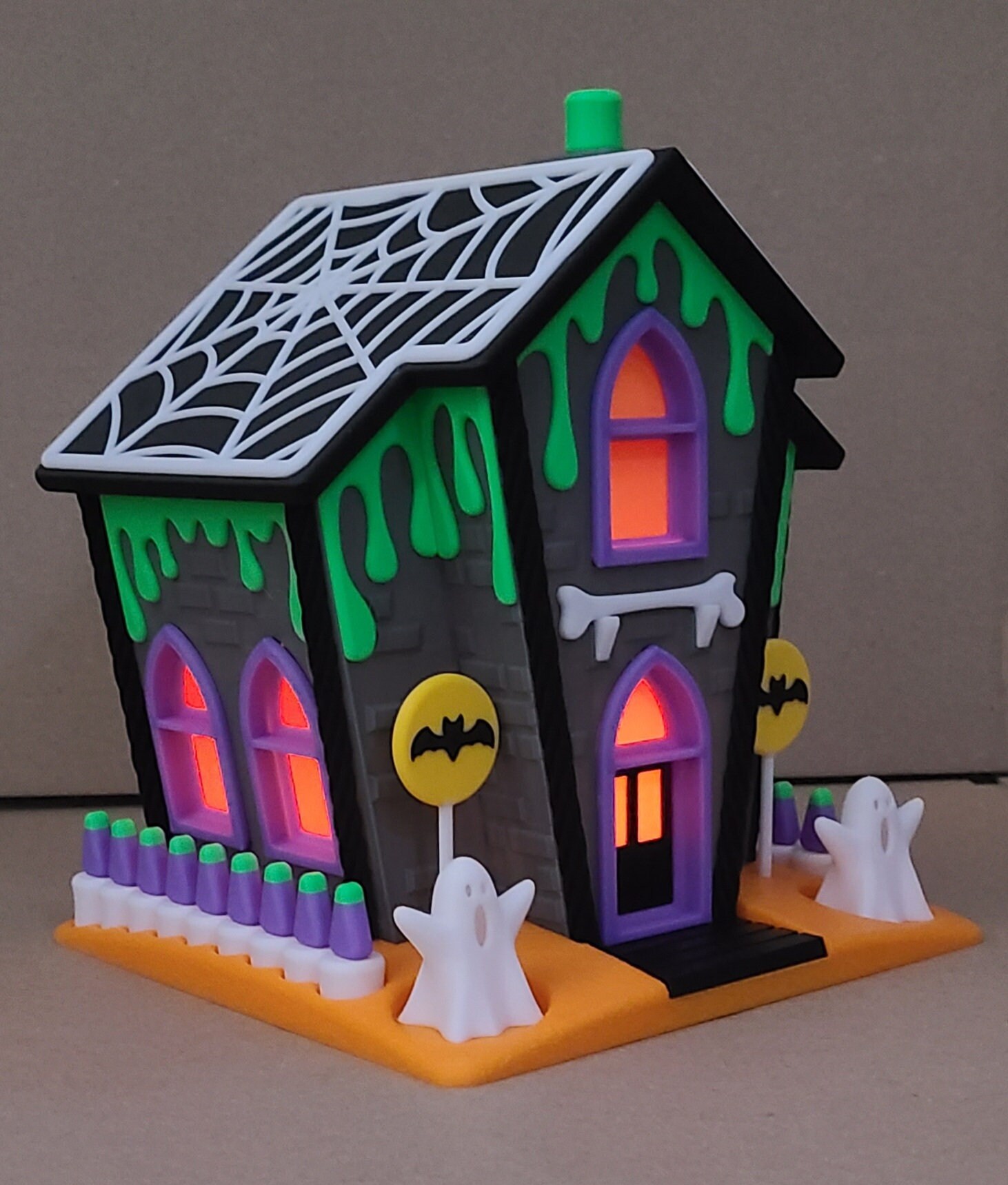 Haunted House - Candy Dish - Lighted Decoration - Etsy