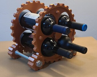 Gear-themed Wine Bottle Rack - Etsy