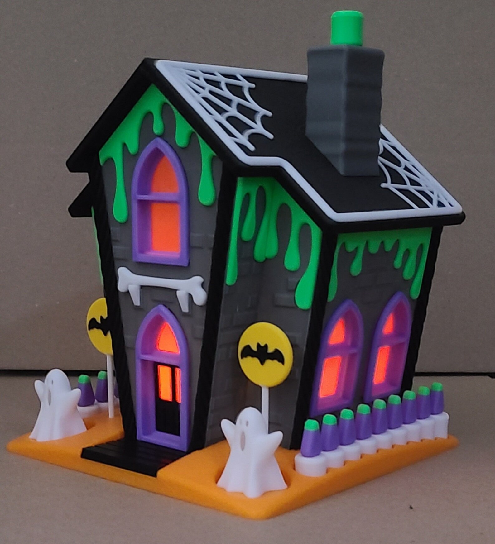 Haunted House - Candy Dish - Lighted Decoration - Etsy