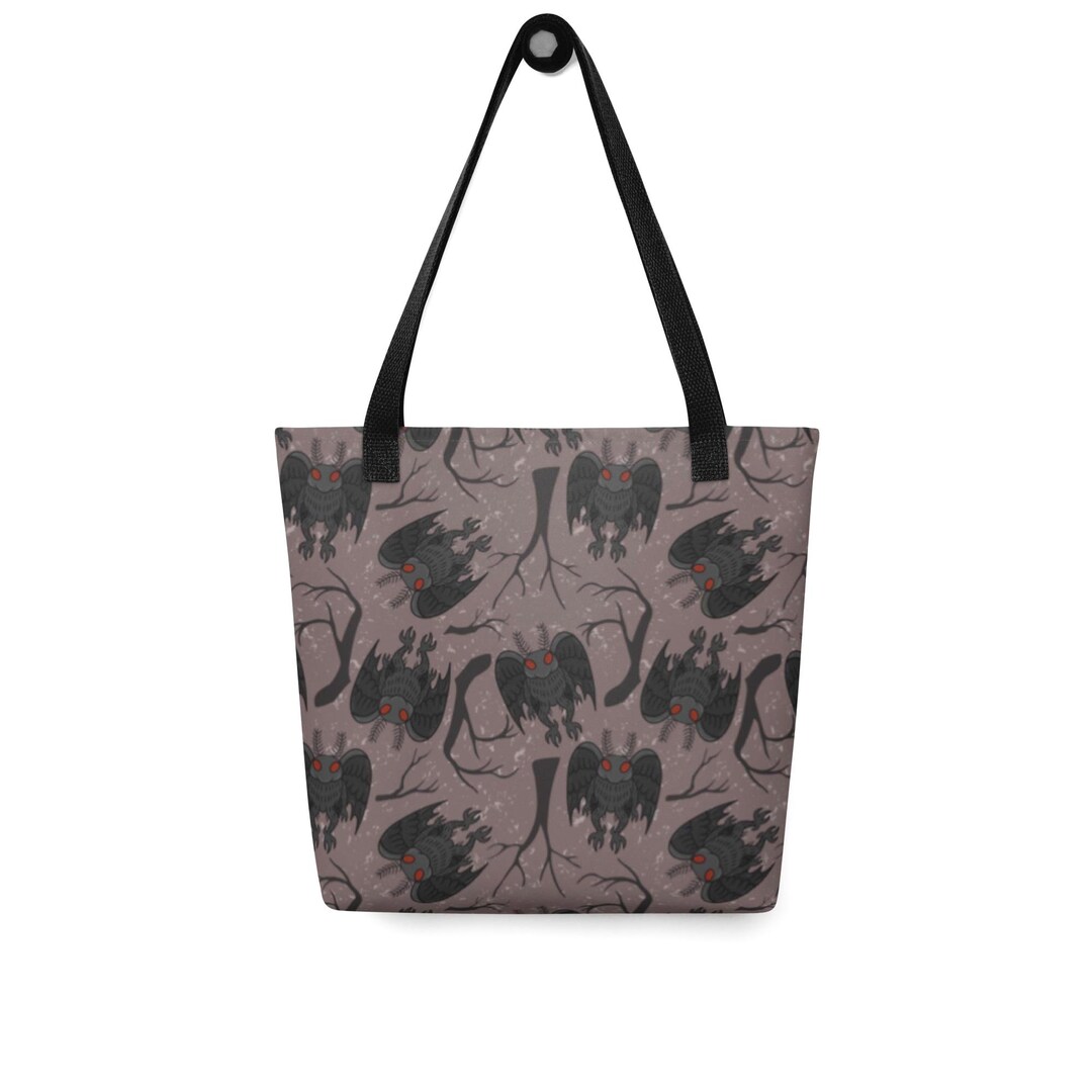 Tote Bag - Mothman Tote Bag - Everyday Bag - Goth - Bags - Black Tote ...