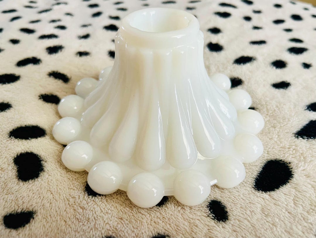 Vintage Milk Glass Candle Holder - Etsy