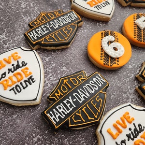 Anniversary Birthday Harley Davidson Cookies Biker Harley Logo Trophy ...