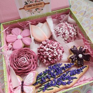 Floral Flower Shugar Cookies Hydrangea Rose Lavander Dusty Pink Color ...