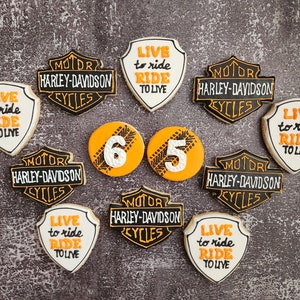 Anniversary Birthday Harley Davidson Cookies Biker Harley Logo Trophy ...