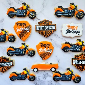 Anniversary Birthday Harley Davidson Cookies Biker Harley Logo Trophy ...