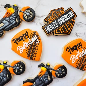Anniversary Birthday Harley Davidson Cookies Biker Harley Logo Trophy ...