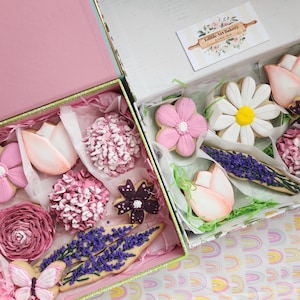 Floral Flower Shugar Cookies Hydrangea Rose Lavander Dusty Pink Color ...