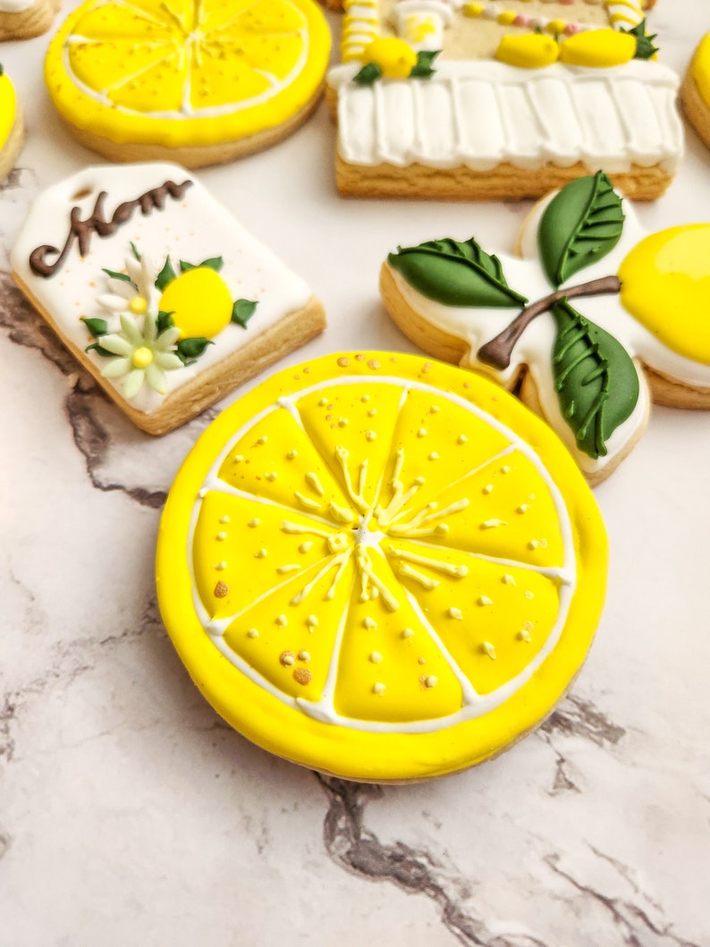 Cookies Lemon Taste Lemons Shape Shugar Cookie Fruits Yellow Color ...